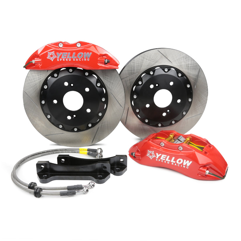 YELLOW SPEED RACING YSR 330MM SLOTTED DISC 6 POT FRONT BIG BRAKE KIT B ...